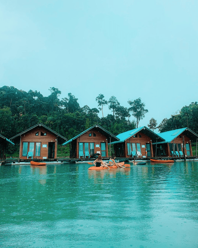 Sleep Overnight In Floating Bungalows in Khao Sok National Park